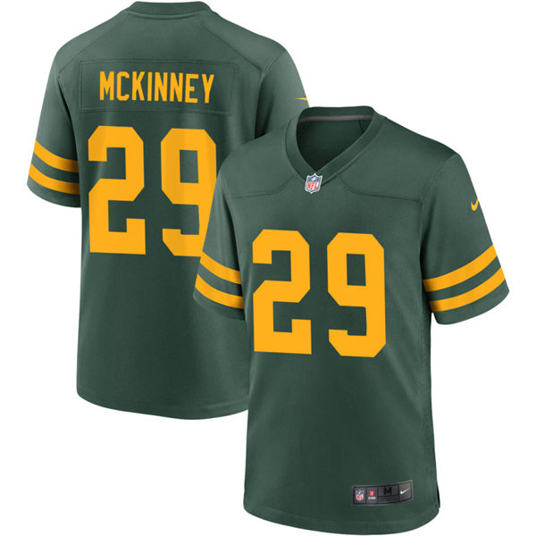 Mens Green Bay Packers #29 Xavier McKinney Nike Green Alternate Retro ...