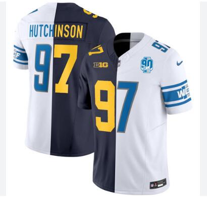 Aidan Hutchinson Detroit Lions Michigan Split Jersey on sale,for Cheap ...