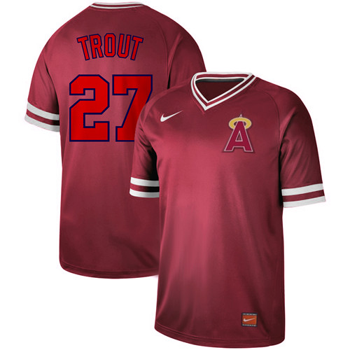 Angels 27 Mike Trout Red Throwback Jersey on sale,for Cheap,wholesale