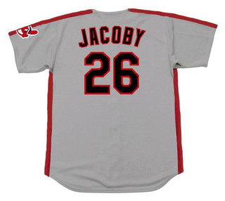 BROOK JACOBY Cleveland Indians 1990 Majestic Throwback Away Baseball ...