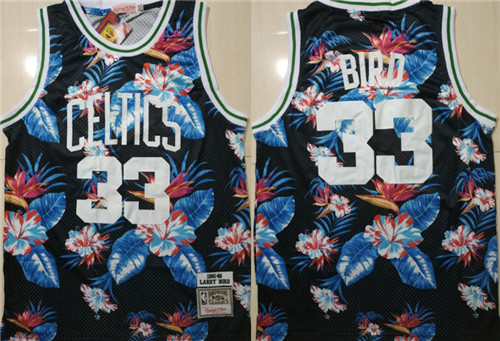 Celtics Bape 33 Larry Bird Black 1985-86 Hardwood Classics Floral ...