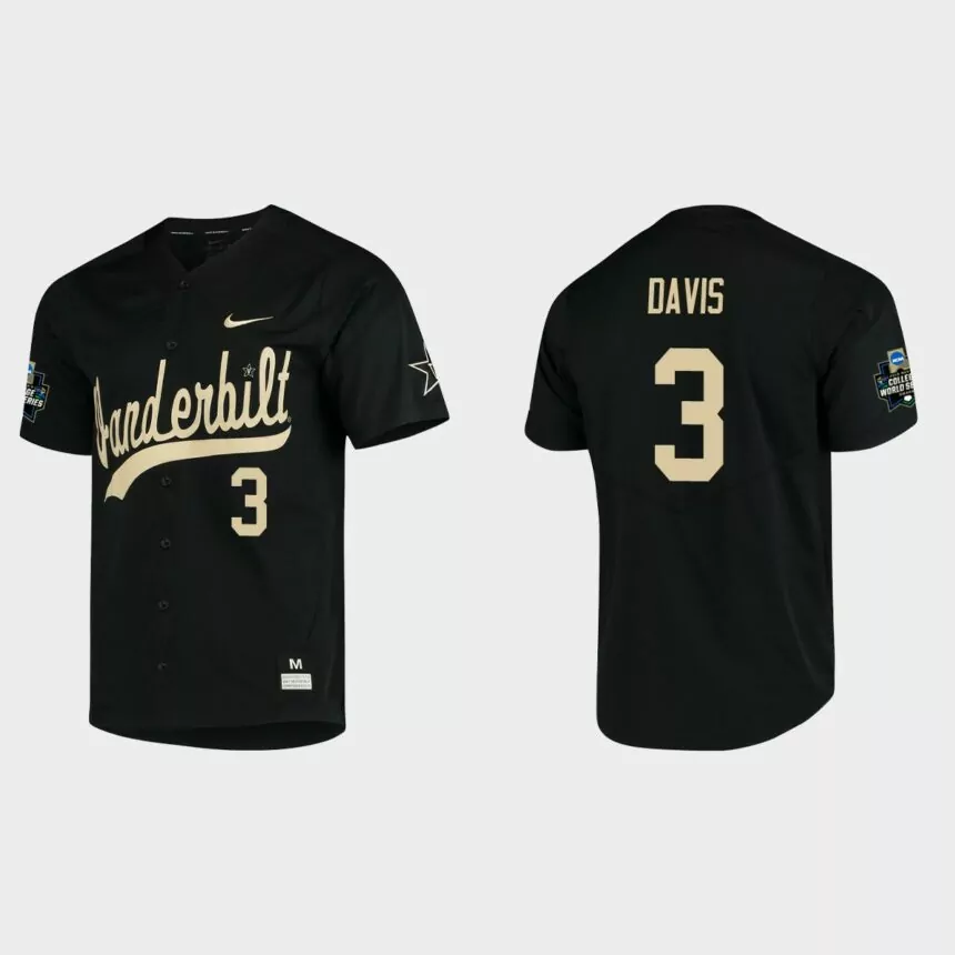 Cooper Davis Vanderbilt Commodores College World Series Baseball Jersey ...