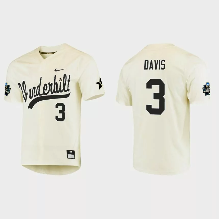 Cooper Davis Vanderbilt Commodores College World Series Baseball Jersey ...