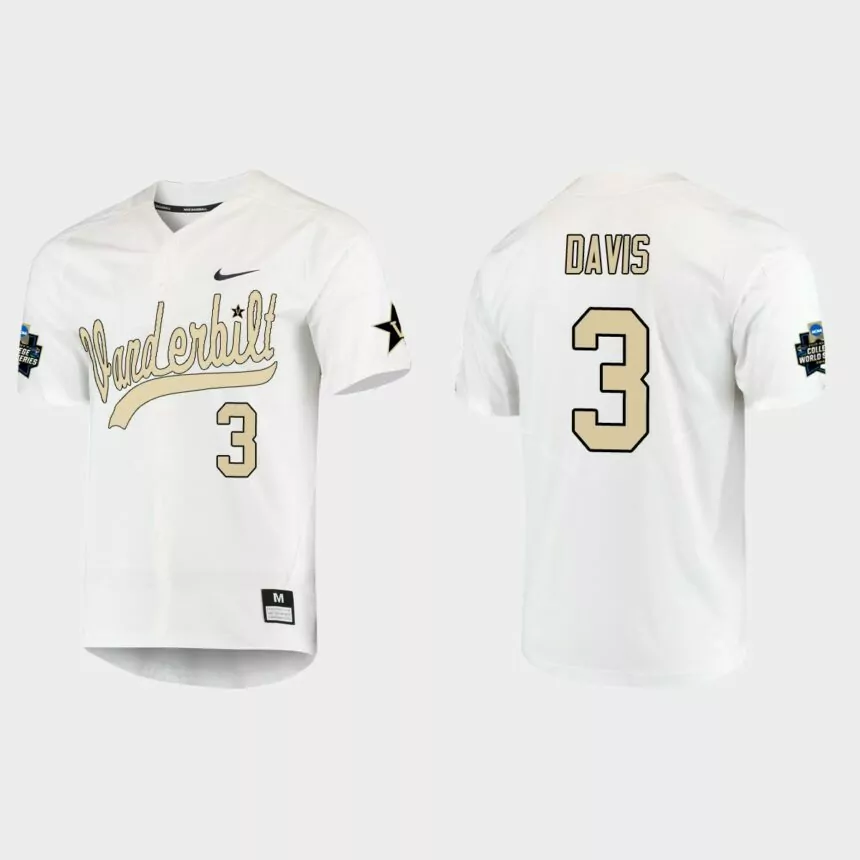 Cooper Davis Vanderbilt Commodores College World Series Baseball Jersey ...