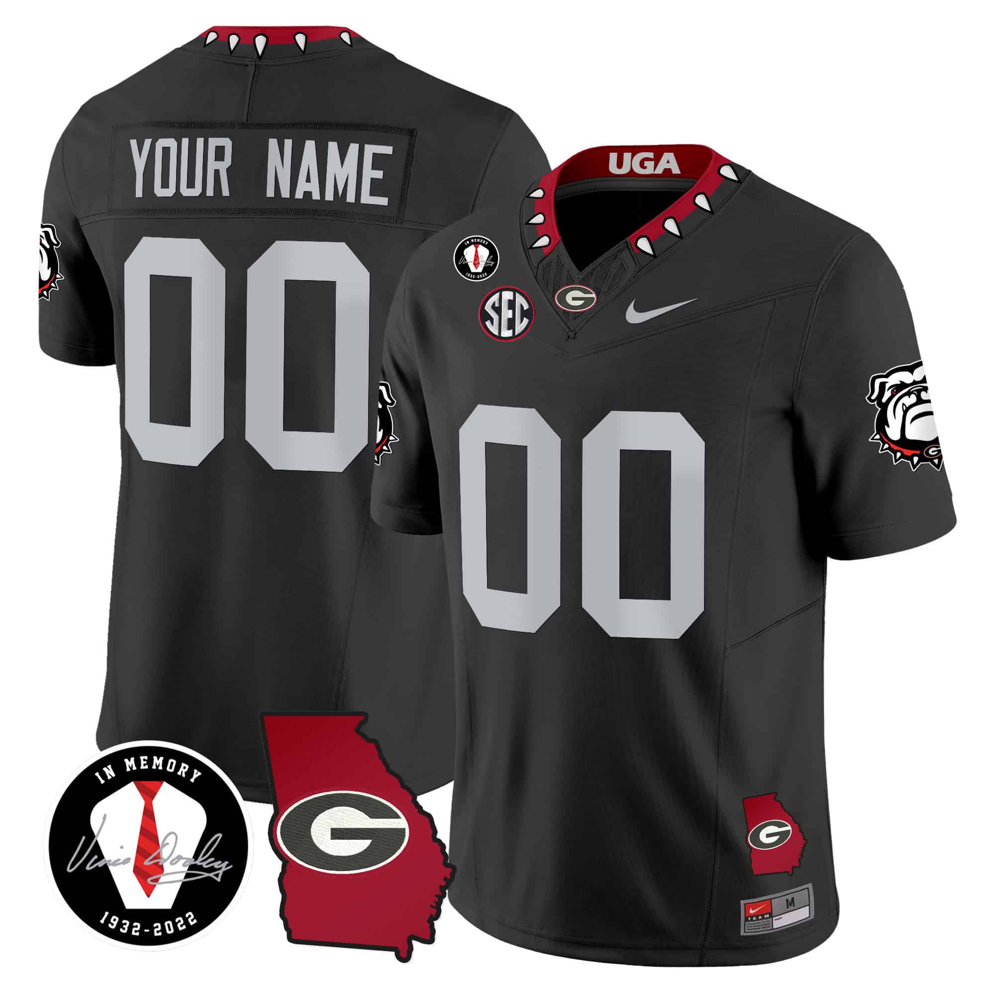 Custom Georgia Bulldogs 2024 Vapor Football Jersey V5 – Georgia Map ...