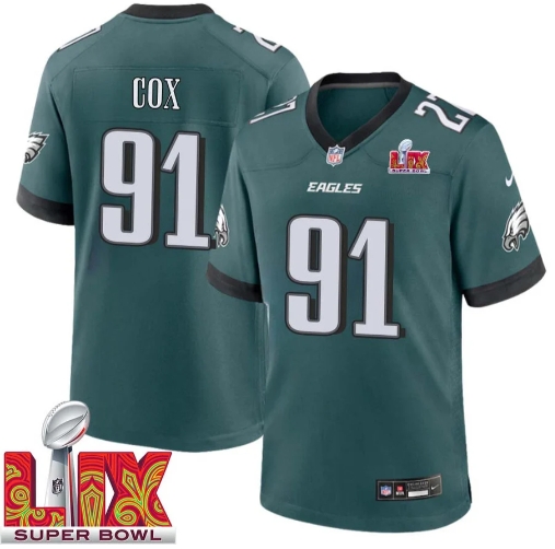 Fletcher Cox No 91 Men Super Bowl LIX Philadelphia Eagles Home Game ...