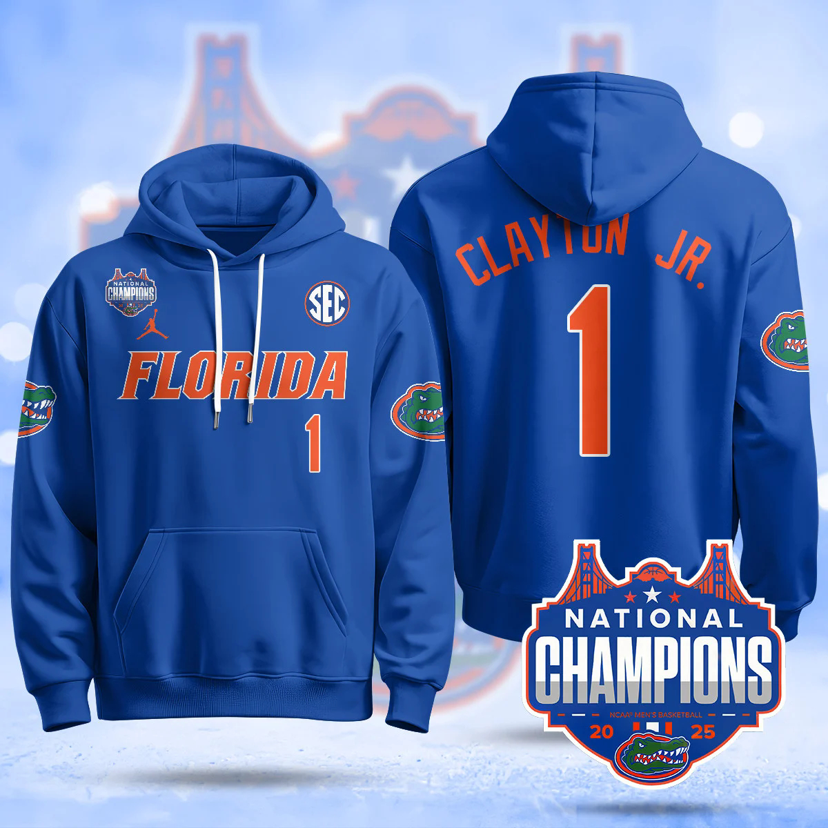 Florida Gators 2025 Basketball National Champions Baseball Hoodie #1 ...
