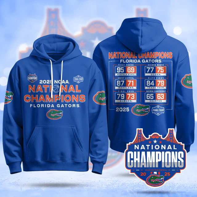 Florida Gators 2025 National Champions Basketball Hoodie BLUE.webp on ...