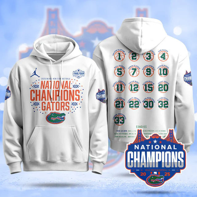 Florida Gators 2025 National Champions Basketball Hoodie N2 WHITE.webp ...
