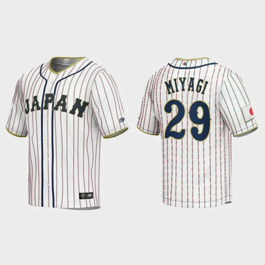Hiroya Miyagi Japan Baseball 2023 World Baseball Classic Jersey – White ...