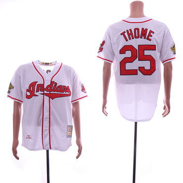 Indians 25 Jim Thome White Cooperstown Collection 1995 Throwback Jersey ...