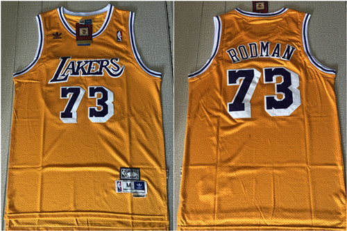 Lakers 73 Dennis Rodman Yellow Hardwood Classics Jersey on sale,for ...