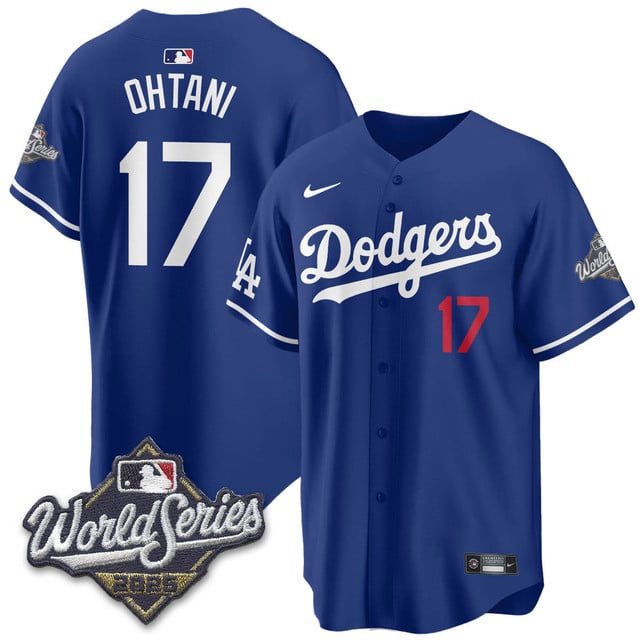 Los Angeles Dodgers 2025 World Series Jersey gray #17 Shohei Ohtani on ...