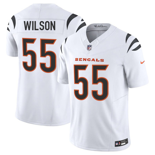 Men's Cincinnati Bengals #55 Logan Wilson White 2025 F.U.S.E. Vapor ...