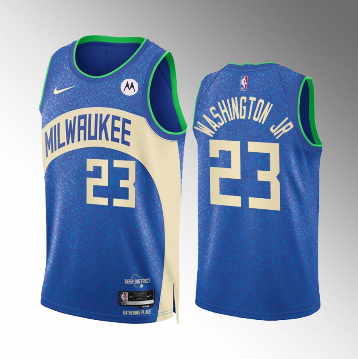 Men's Milwaukee Bucks #23 TyTy Washington Jr. Blue 2023-24 City Edition ...
