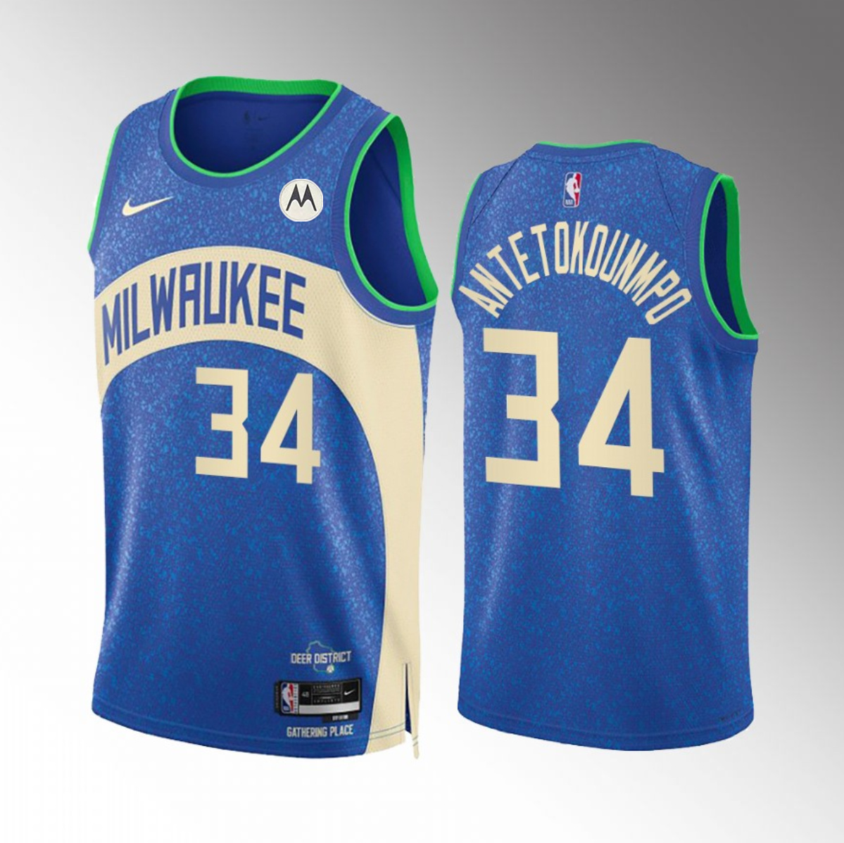 Men's Milwaukee Bucks #34 Giannis Antetokounmpo Blue 2023-24 City ...