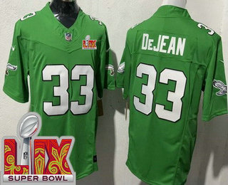 Men's Philadelphia Eagles #33 Cooper DeJean Limited Kelly Green Super ...