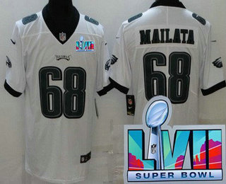 Men's Philadelphia Eagles #68 Jordan Mailata Limited White Super Bowl ...