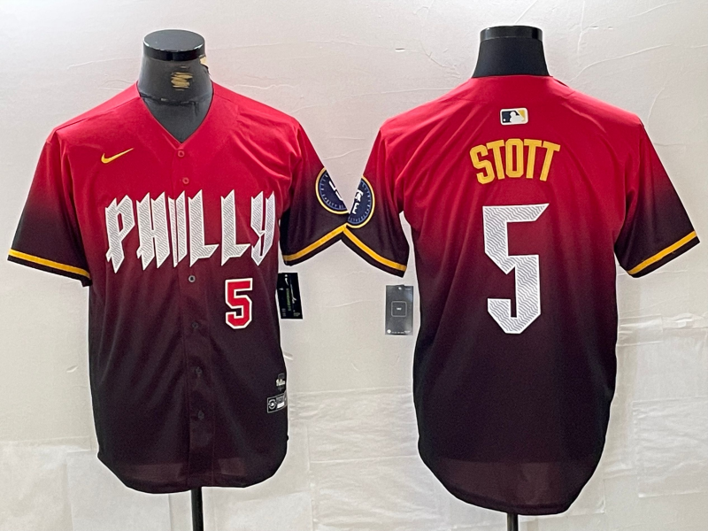 Men's Philadelphia Phillies #10 JT Realmuto Red 2024 City Player Number ...
