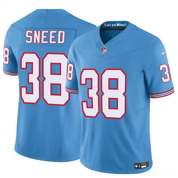 Men's Tennessee Titans #38 L'Jarius Sneed Blue 2024 F.U.S.E. Throwback ...