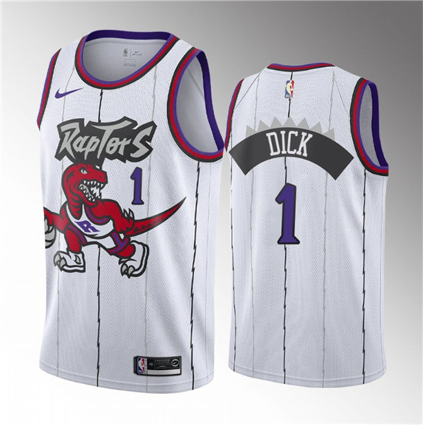 Men's Toronto Raptors #1 Gradey Dick White 2023 Draft Classic Edition ...