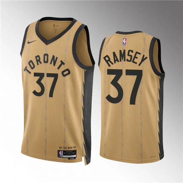 Men's Toronto Raptors #37 Jahmi'us Ramsey Gold 2023-24 City Edition ...
