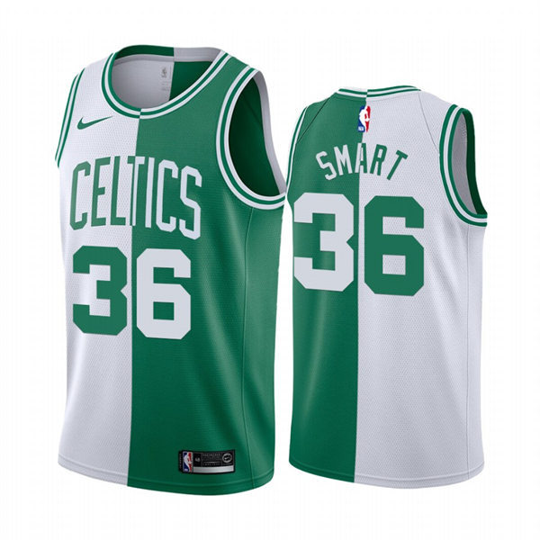 Mens Boston Celtics #36 Marcus Smart Nike White Green Split Edition ...