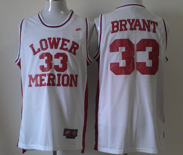 Mens Lower Merion #33 Kobe Bryant Stitched Nike White High School ...
