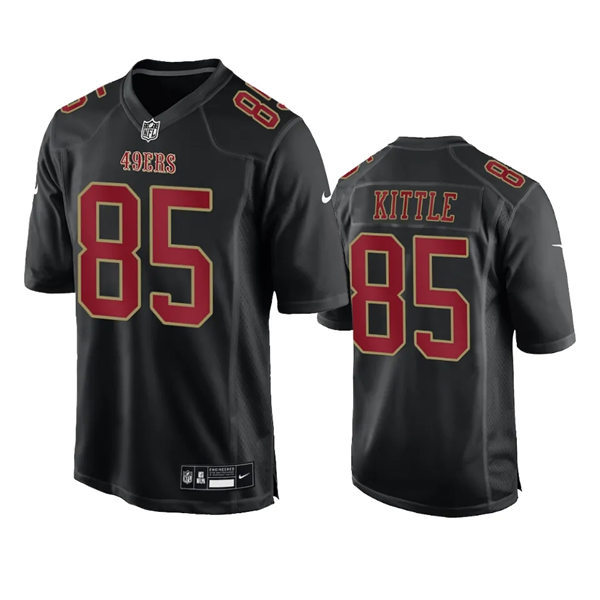 Mens San Francisco 49ers #85 George Kittle Nike Carbon Black 2024 Fashion Game Jersey on sale ...