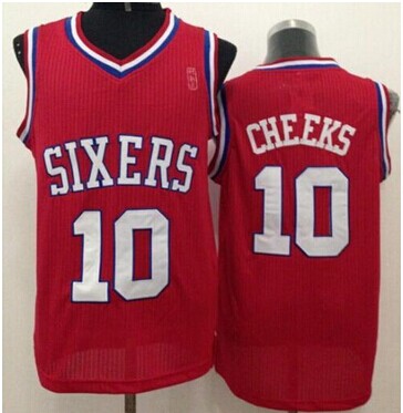 Philadelphia 76ers #10 Maurice Cheeks Red Throwback Stitched NBA Jersey ...