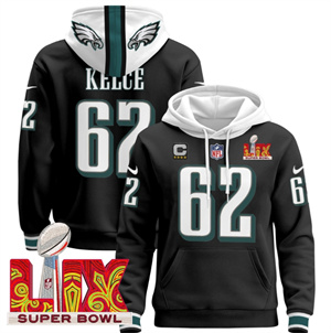Philadelphia Eagles Super Bowl LIX Patch Pullover Hoodie Black Jason ...