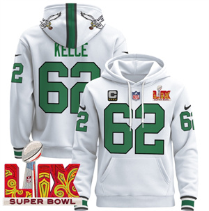 Philadelphia Eagles Super Bowl LIX Patch Pullover Hoodie Kelly Green ...