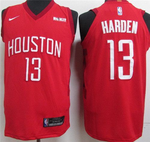Rockets 13 James Harden Red 2018-19 Earned Edition Nike Authentic ...