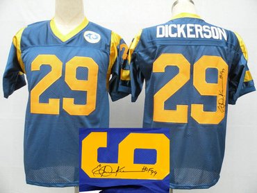 St.Louis Rams 29# Eric Dickerson Blue Throwback Jersey(Signed Elite) on ...