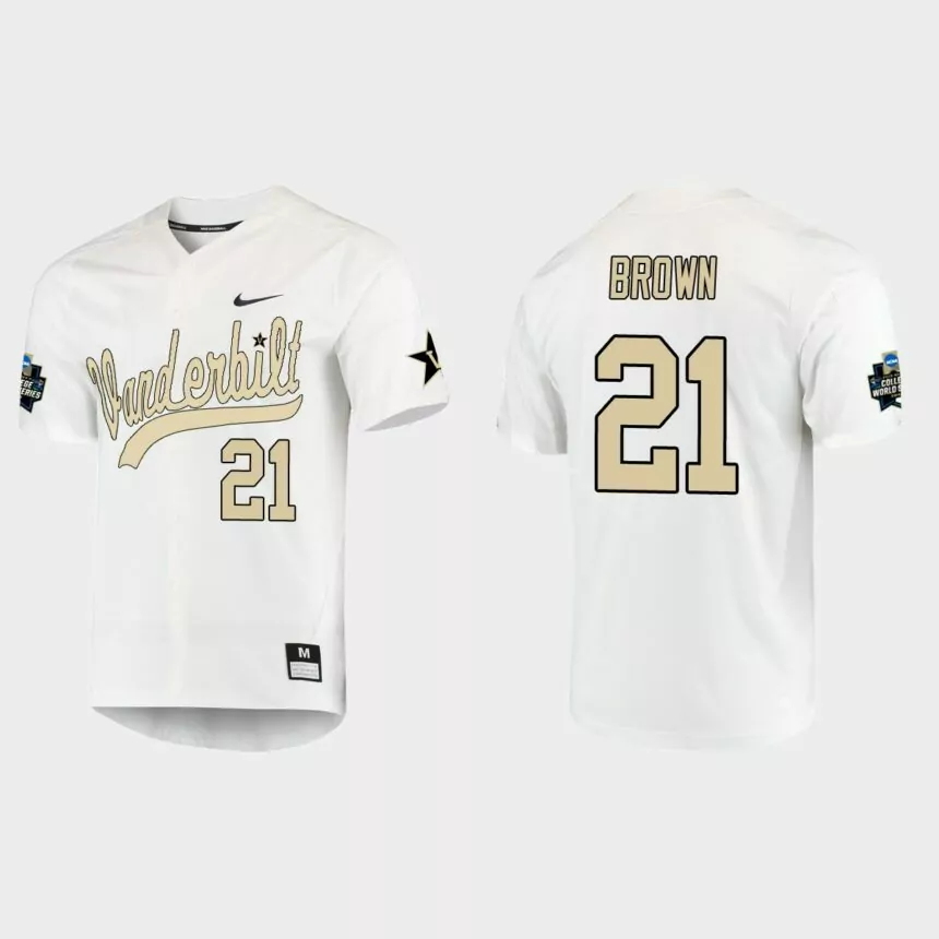 Tyler Brown Vanderbilt Commodores College World Series Baseball Jersey ...